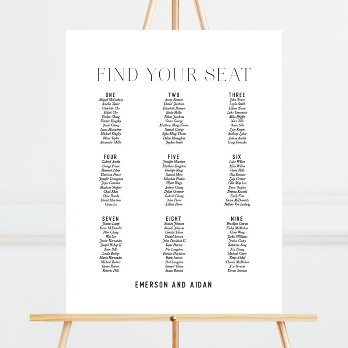 Namely Custom Seating Chart by Hooray Creative | Minted