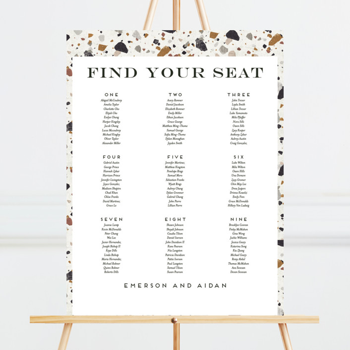 Terrazzo Frame Custom Seating Chart by Amy Payne | Minted