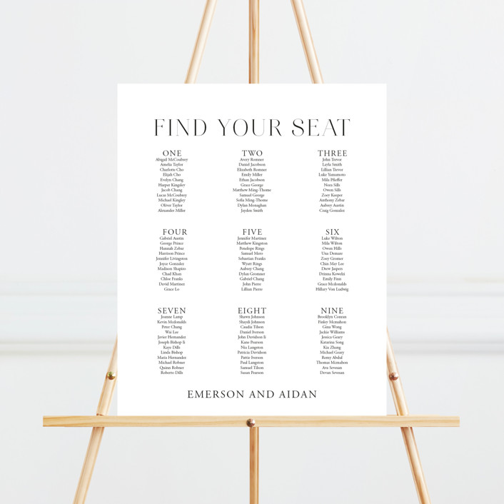Classy Type Custom Seating Chart by Hooray Creative | Minted