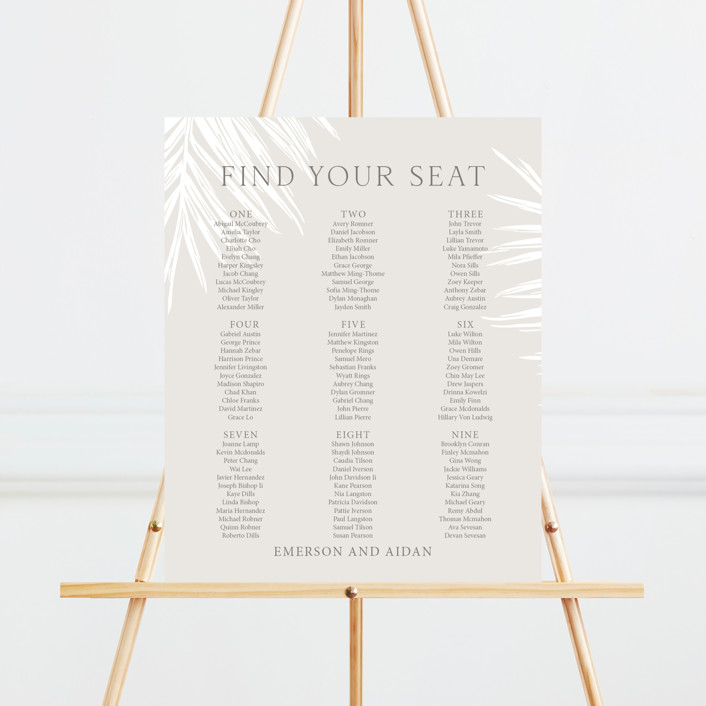 Gilded Palm Custom Seating Chart by Melinda Denison | Minted