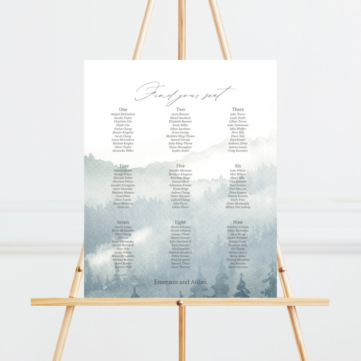 Over the mountains Custom Seating Chart by Helen Halik | Minted