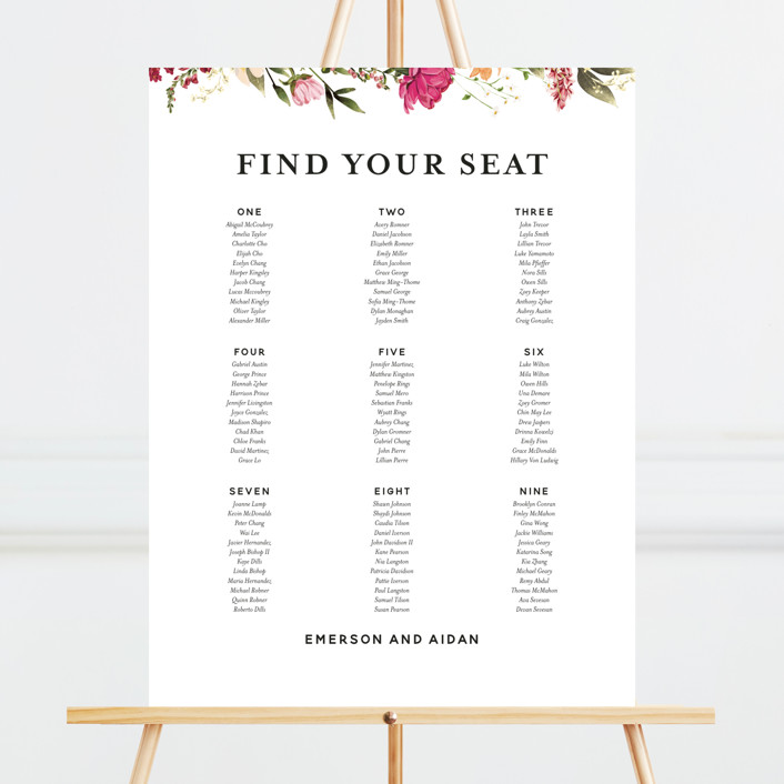 Lush Custom Seating Chart by Susan Moyal | Minted