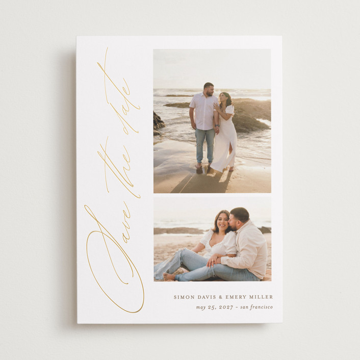 Whisp Foil-Pressed Save The Date Cards by Kate Ahn | Minted