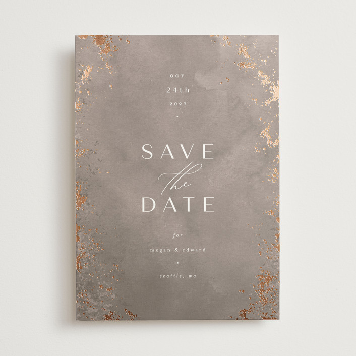 Plaster Foil-Pressed Save The Date Cards by Everett Paper Goods | Minted