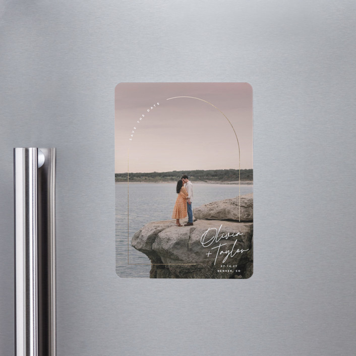Arch Signature Foil-Pressed Save the Date Magnets by Kelly Schmidt | Minted