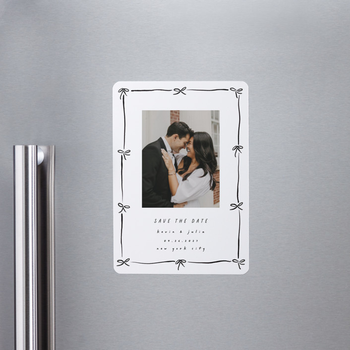 Preppy Bow Border Save The Date Magnets by Susan Zinader | Minted