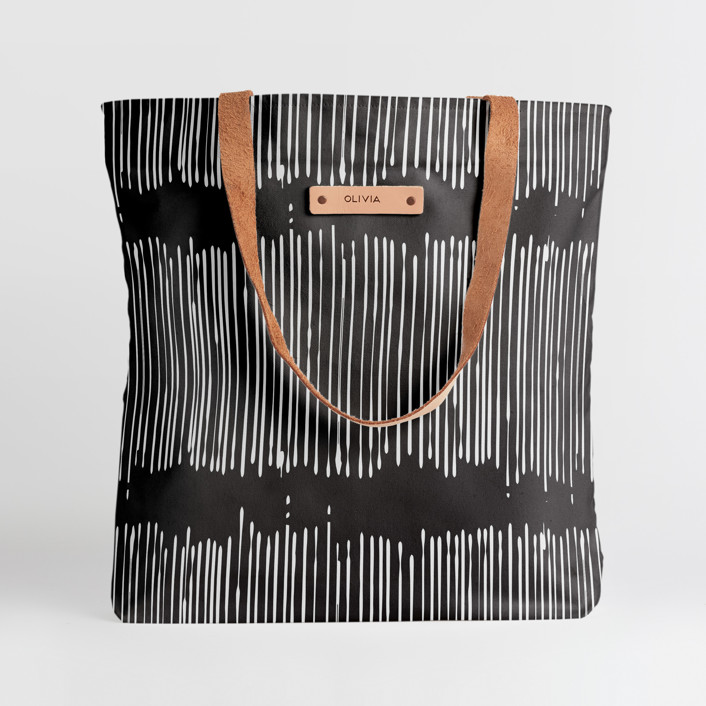 Matchstick Black Snap Tote by Tanya Lee Design | Minted