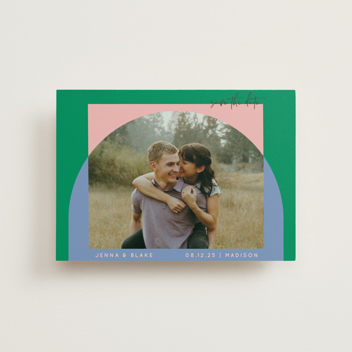 Modern Overlay Save The Date Postcards by Baumbirdy | Minted