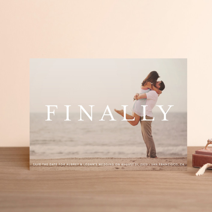 Its Finally Time Save The Date Postcards by Liz Conley | Minted