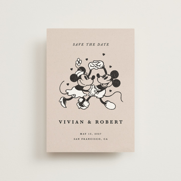 Disney's Retro Mickey Mouse and Minnie Mouse Save The Date Postcards by ...