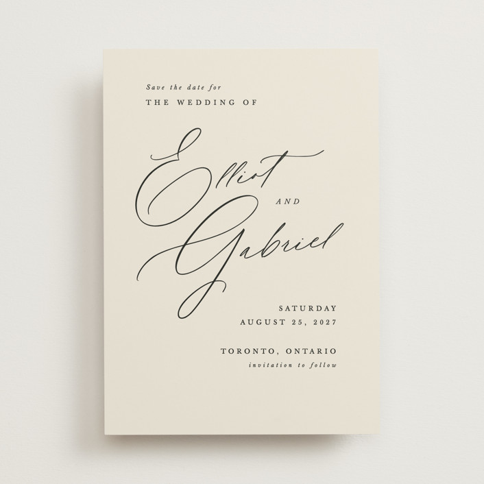 Scripted Names Save The Date Cards by Hooray Creative | Minted