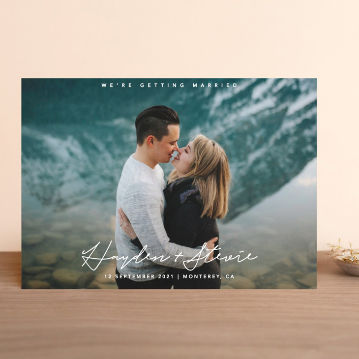 simple handwriting Save The Date Cards by Cass Loh | Minted
