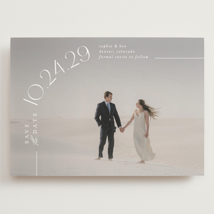 Curved Date Grand Save The Date Cards by Brooke Chandler | Minted
