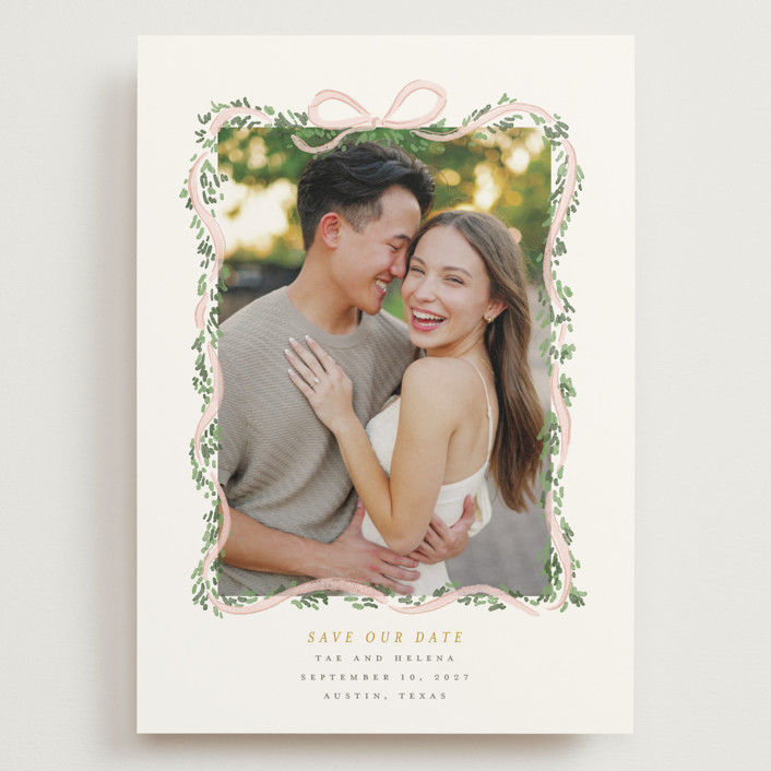 Ribbonly Frame Grand Save The Date Cards by Itsy Belle Studio | Minted
