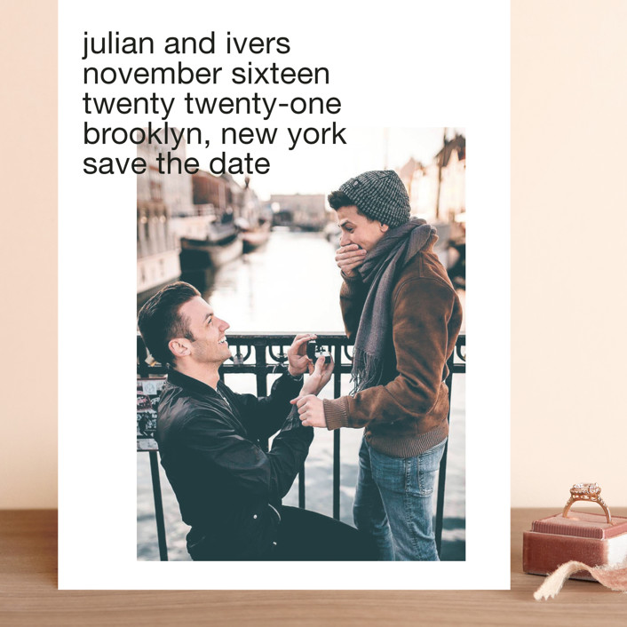 Modern Statement Grand Save The Date Cards by Jennifer Lew | Minted