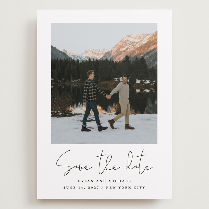 Scripted Style Grand Save The Date Cards by Katherine Moynagh | Minted