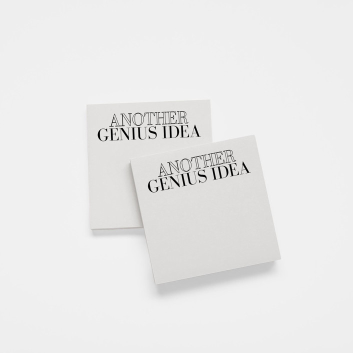 Another Genius Idea Sticky Notepad Bone/Black - 4x4" Sticky Notes by X ...