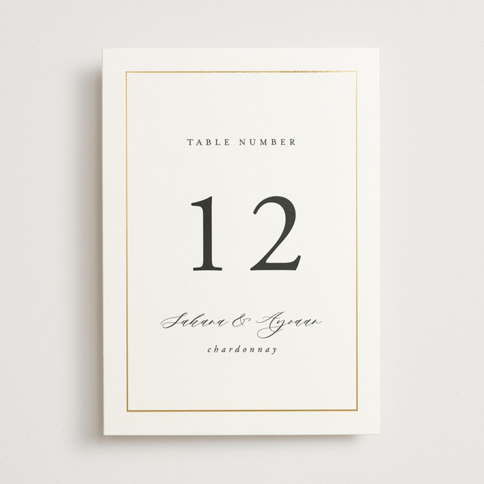 Gilded Frame Foil-Pressed Table Numbers by Nicole Walsh | Minted