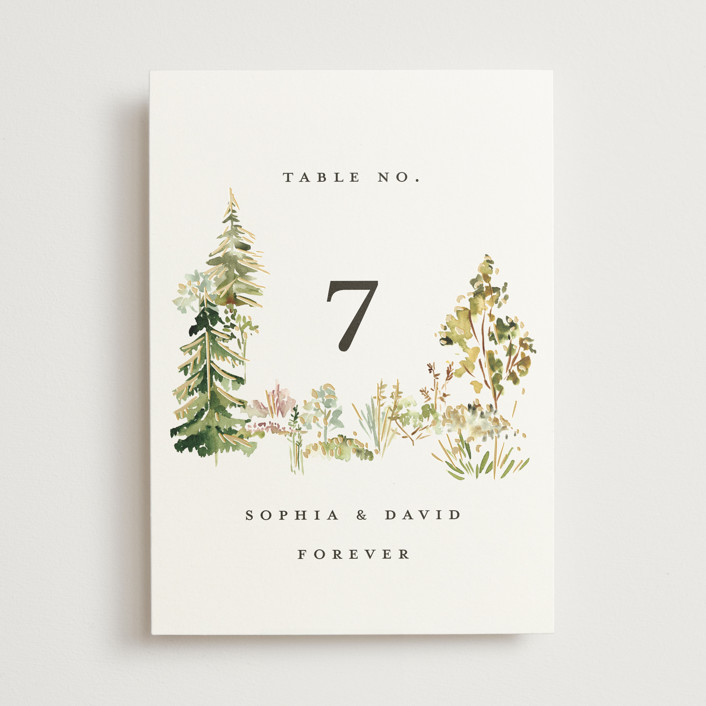 Great Outdoors Foil-Pressed Table Numbers by Petra Kern | Minted