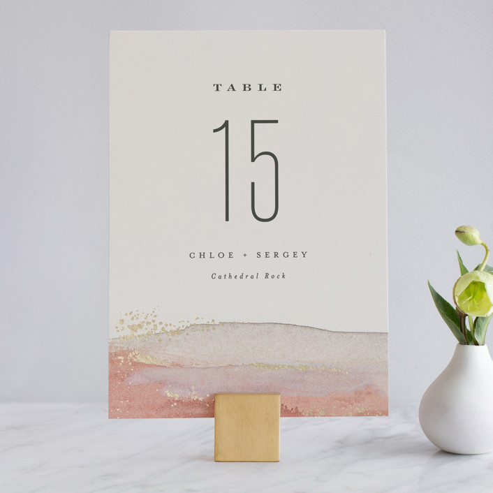 Painted Desert Foil-Pressed Table Numbers by Hooray Creative | Minted