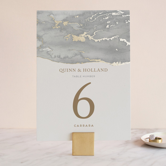 Lustrous Foil-Pressed Table Numbers by Kaydi Bishop | Minted