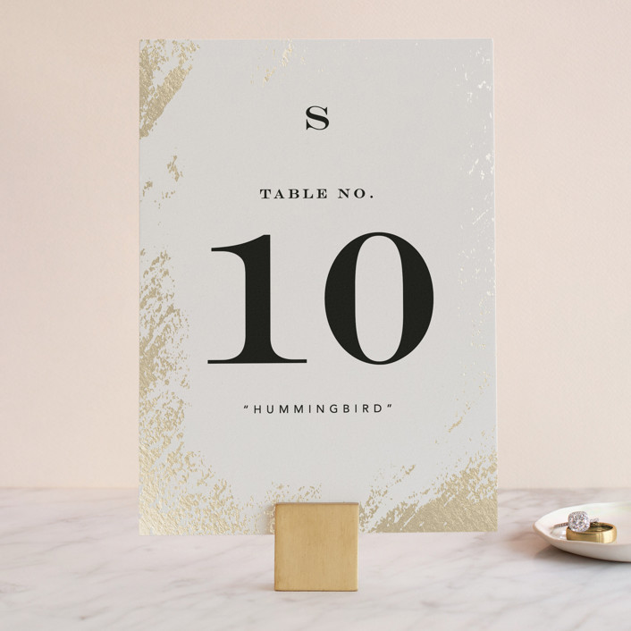 Edgy Charm Foil-Pressed Table Numbers by Kimberly FitzSimons | Minted