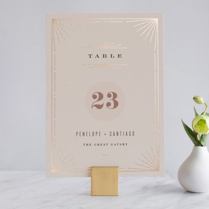 Art Deco Border Foil-Pressed Table Numbers by Hooray Creative | Minted
