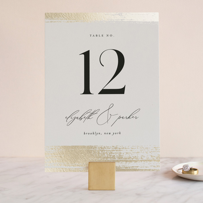 Brushed Accent Foil-Pressed Table Numbers by Kelly Schmidt | Minted