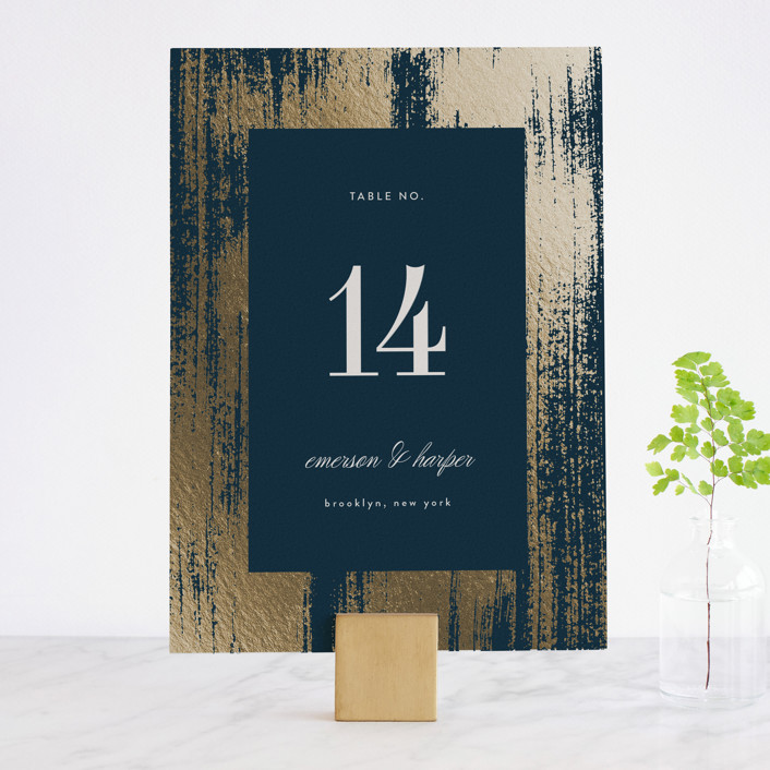 Gold Leaf Foil-Pressed Table Numbers by Kelly Schmidt | Minted