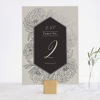 Posh Peonies Foil-Pressed Table Numbers by Nicole ... | Minted