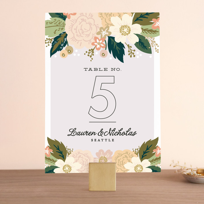 Classic Floral Table Numbers by Alethea and Ruth | Minted