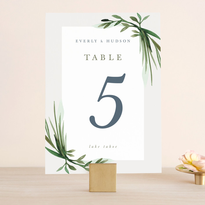 Botanical Frame Table Numbers by Kate Ahn | Minted