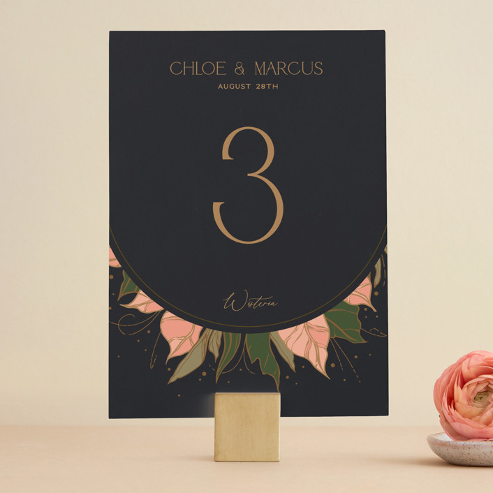 Elegant Leaves Table Numbers by GeekInk Design | Minted
