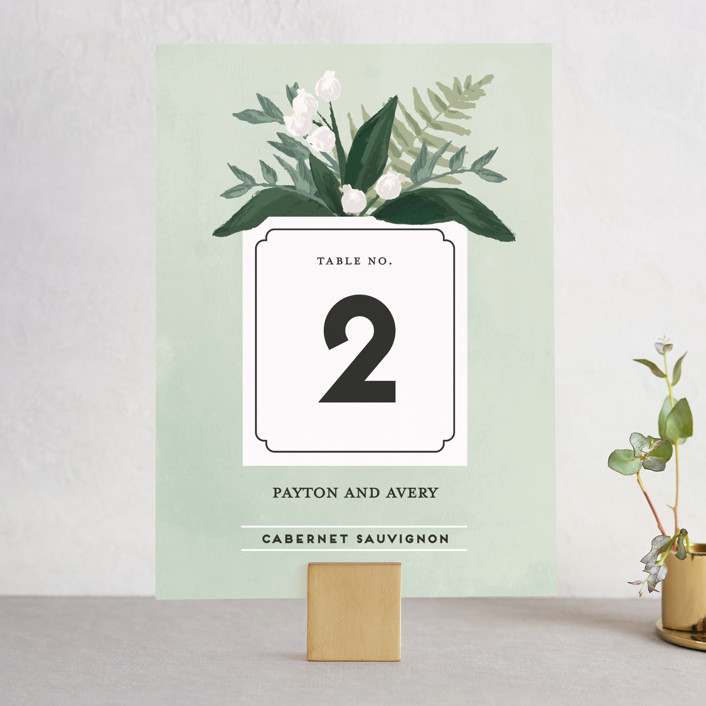 Botanical Name Plate Table Numbers by Shiny Penny Studio | Minted