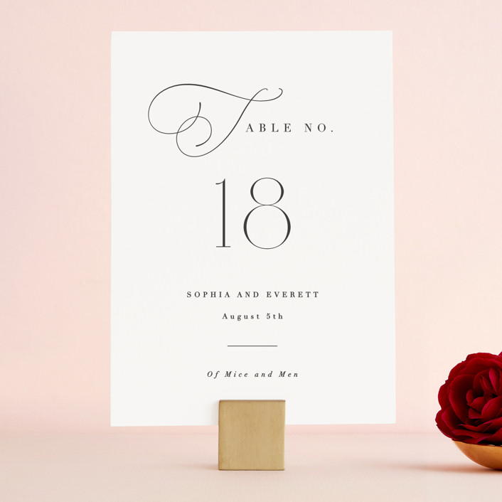 Flowing Initials Table Numbers by Hooray Creative | Minted
