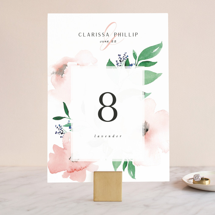 Soft Florals Table Numbers by Leah Bisch | Minted