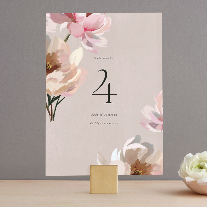 Chalk Floral Table Numbers by Olivia Kanaley Inman | Minted