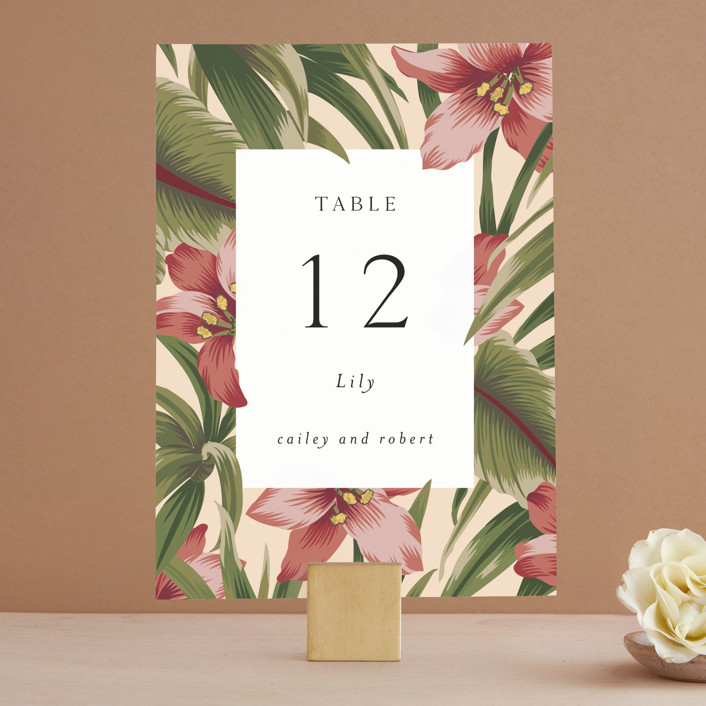 Tropical Flowers Table Numbers by Jennifer Holbrook | Minted