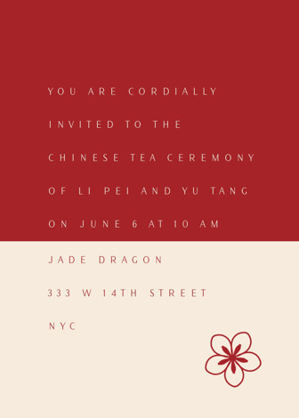 two toned Tea Ceremony Invitations by Deborah Chou | Minted
