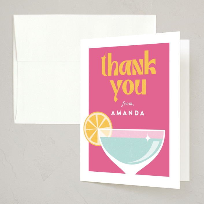Modern Cocktails Thank You Cards by Maria Alou | Minted