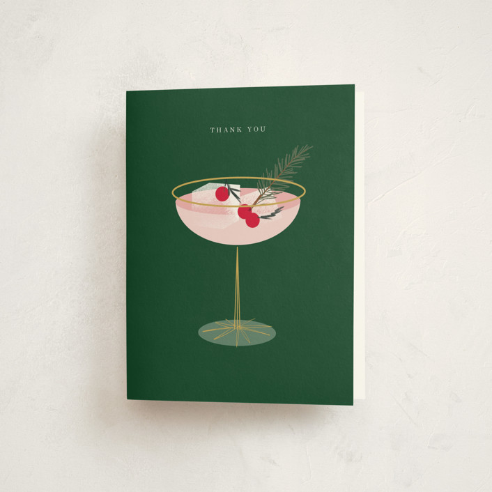 Holiday Cocktail Thank You Cards by Baumbirdy | Minted
