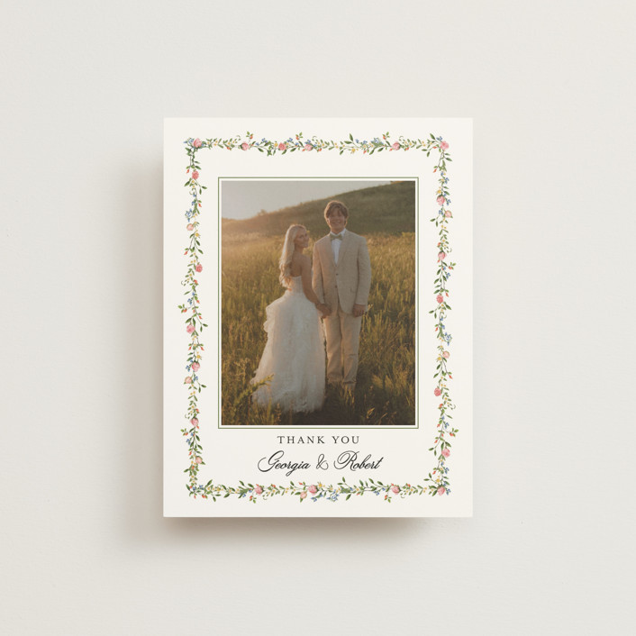 Monogramed Wedding Thank You Postcards by Susan Moyal | Minted