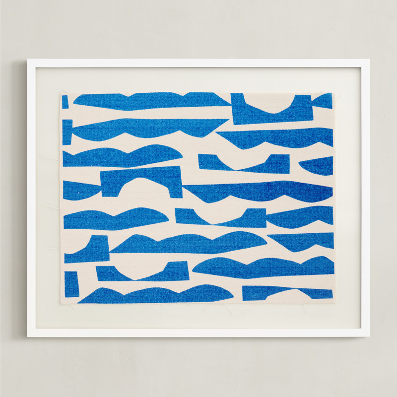 Abstract Waves Block Print Textile Art by Ampersand Design Studio | Minted