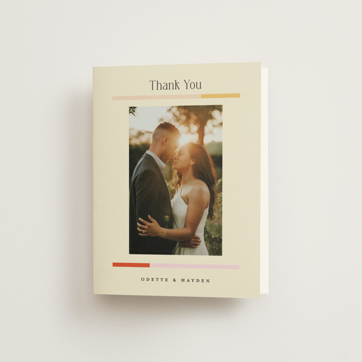 Quilted Grid Folded Wedding Thank You Cards by Morgan Kendall | Minted