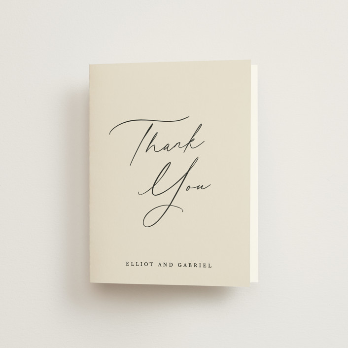 Scripted Names Folded Wedding Thank You Cards by Hooray Creative | Minted
