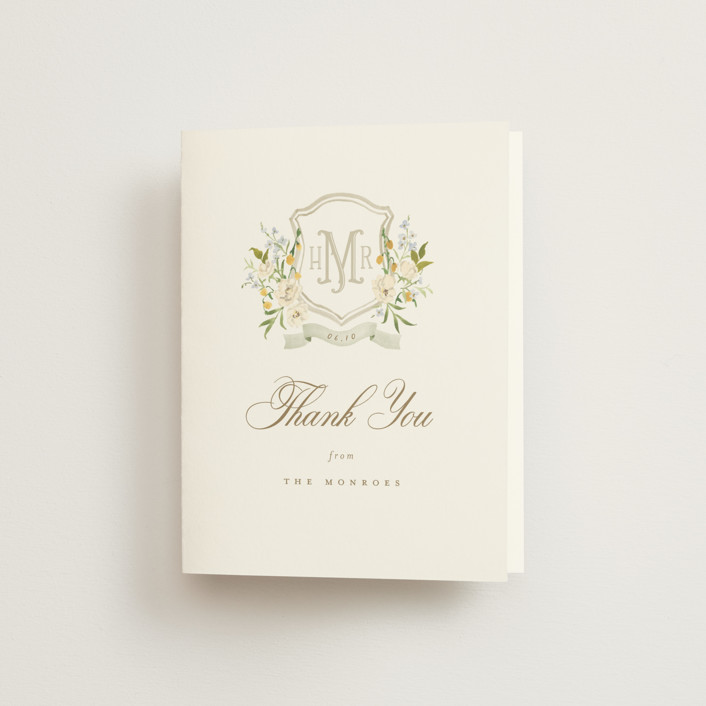 Avalon Folded Wedding Thank You Cards by Everett Paper Goods | Minted