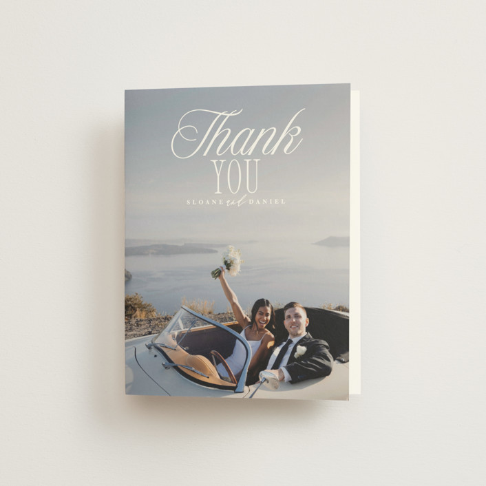 His & Hers Folded Wedding Thank You Cards by Maria Alou | Minted