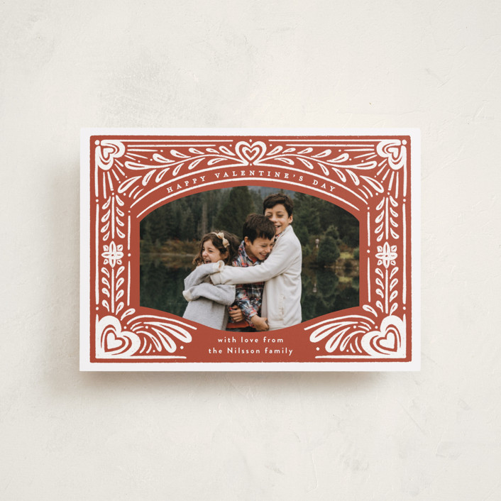 Scandinavian Heart Block Print Valentine's Day Petite Cards by Shiny ...