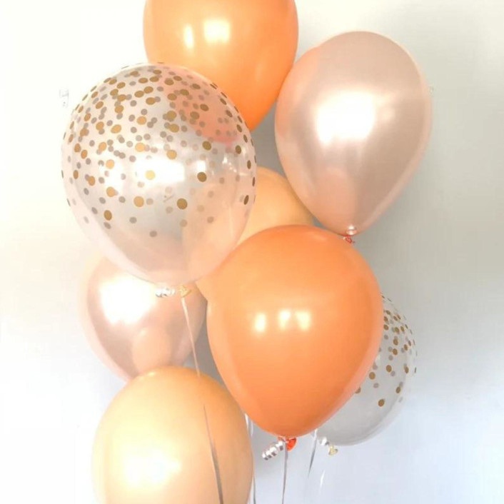 Orange and Peach Balloons | Set of 8 Standard 11" Latex Balloons ...