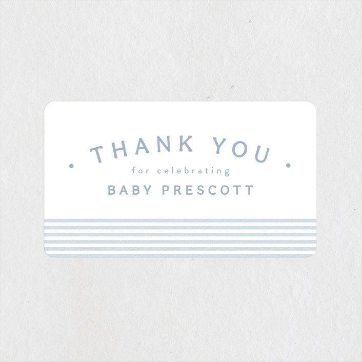 A cute stripe Baby Shower Stickers by Lea Delaveris | Minted